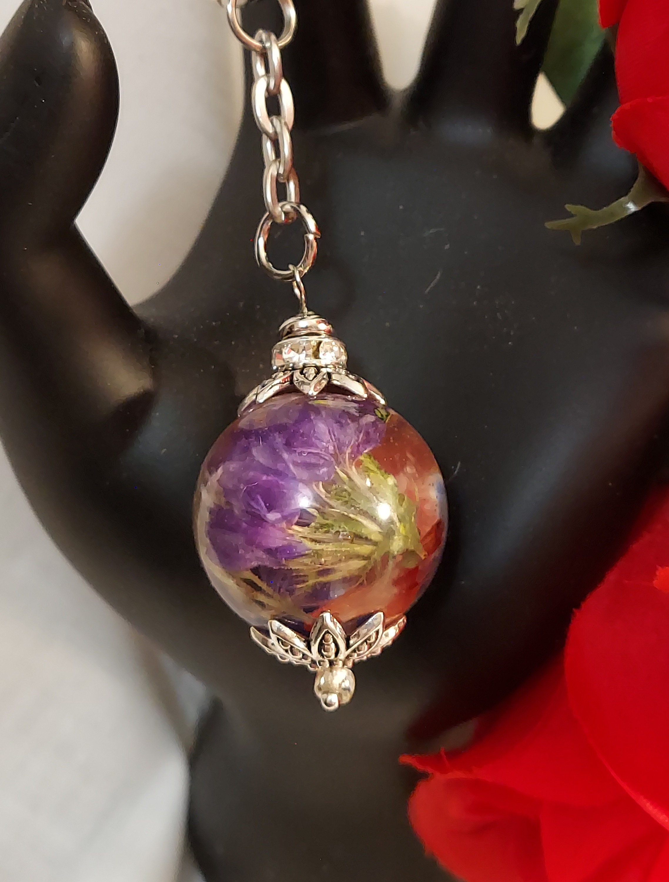 Custom Made Sphere Keychain Made With Your Dried Flowers From - Etsy