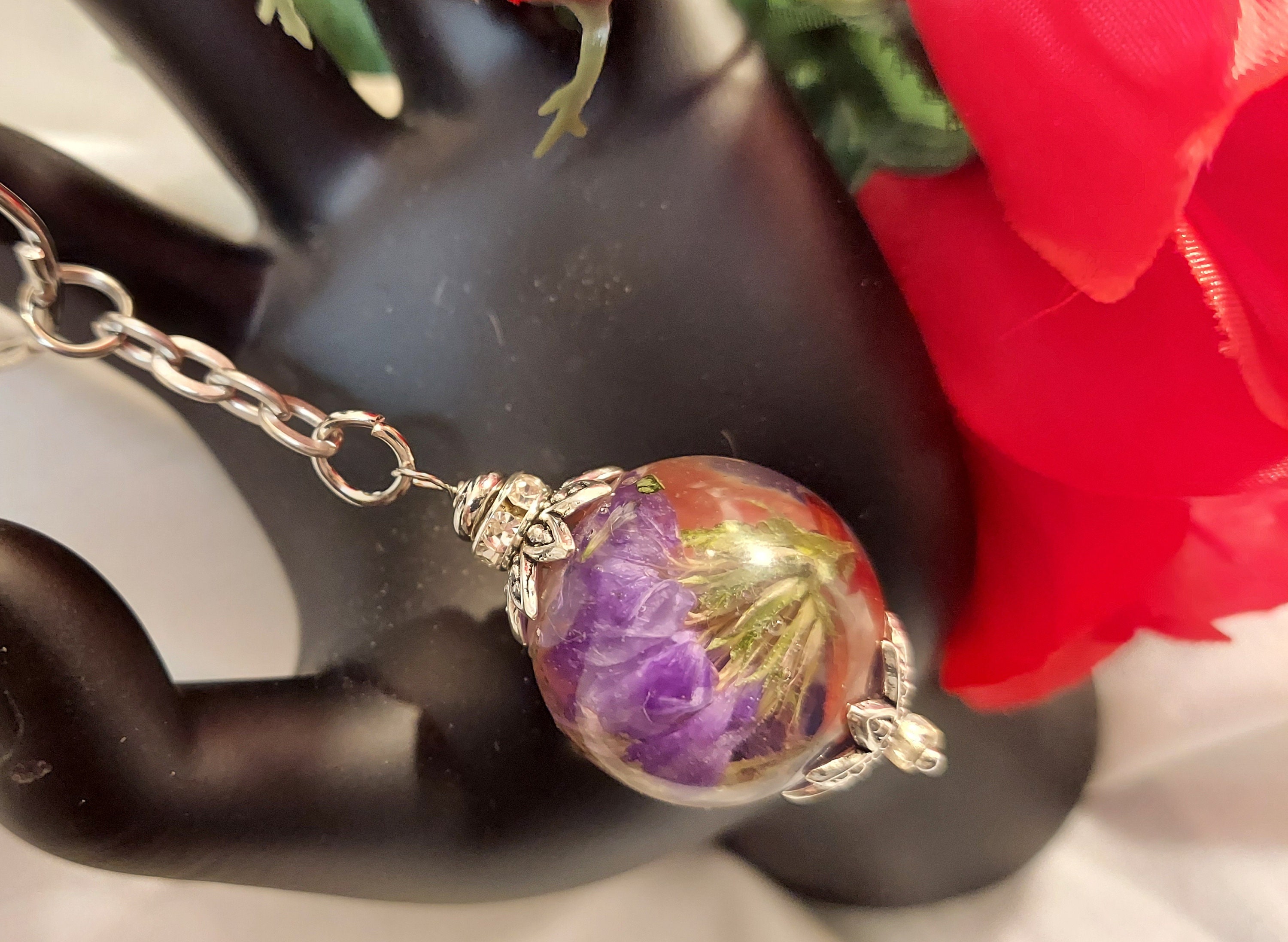Custom Made Sphere Keychain Made With Your Dried Flowers From - Etsy