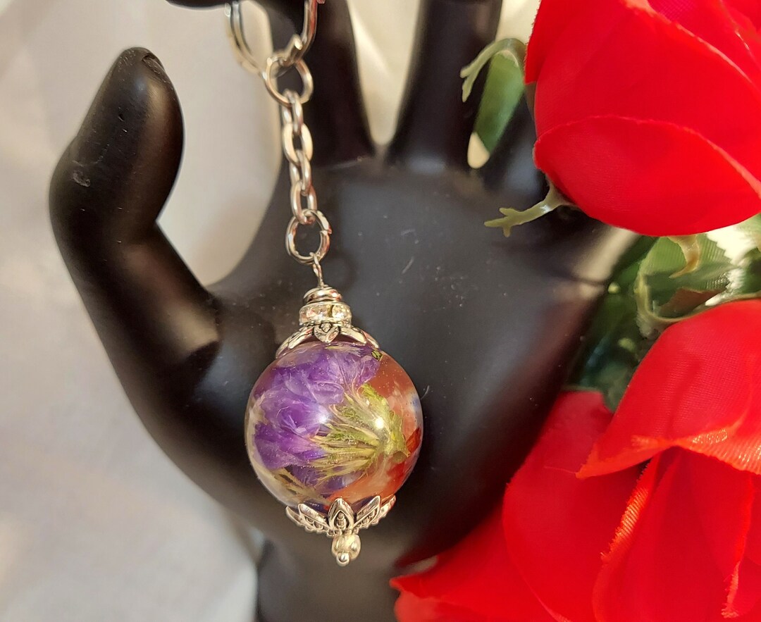Custom Made Sphere Keychain Made With Your Dried Flowers From - Etsy