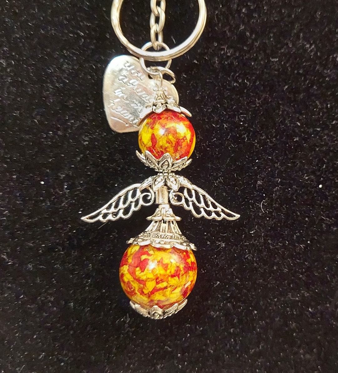 Keepsake Angel Keychain in Resin Made With Your Dried Flowers From ...