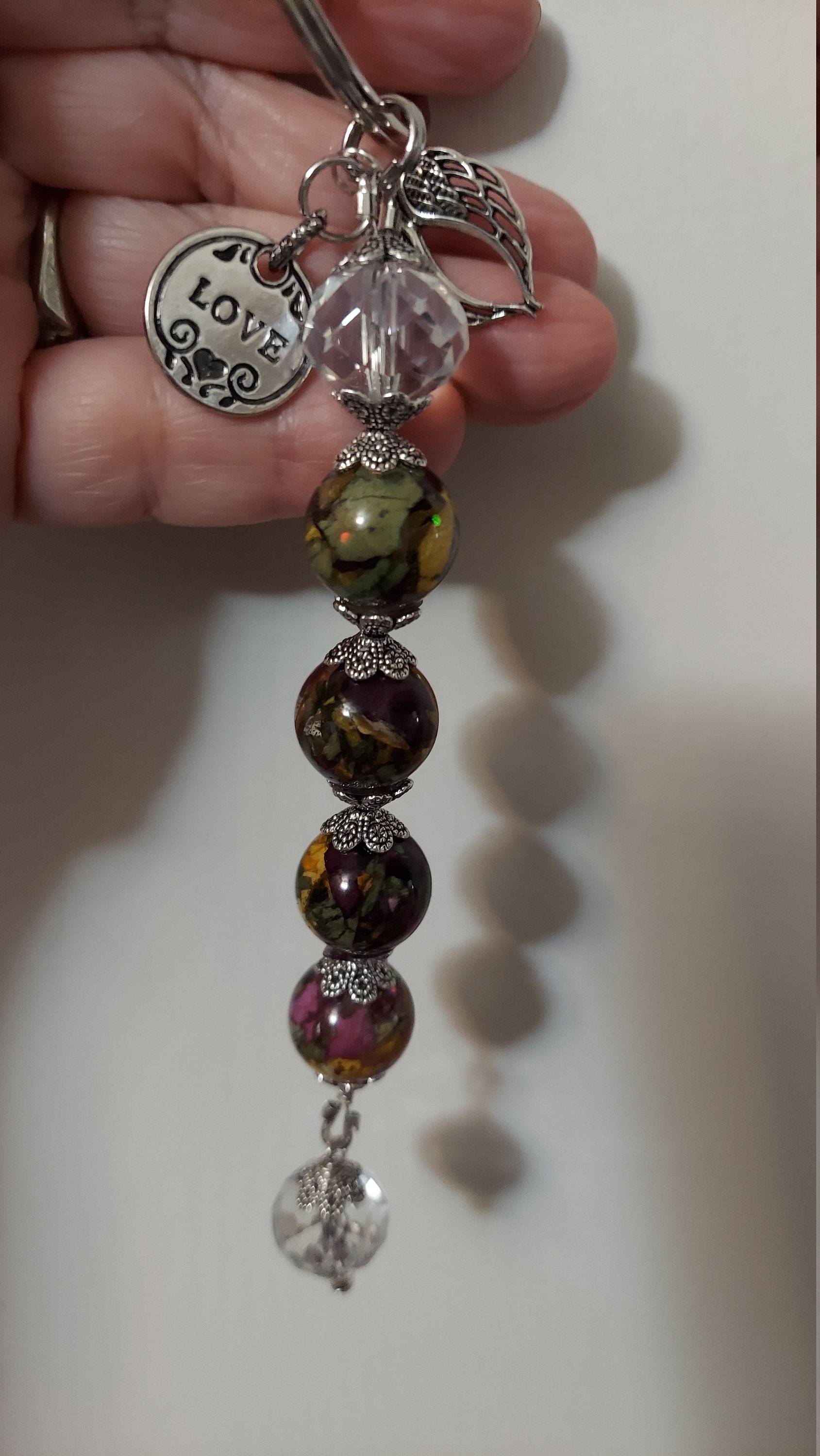 Keepsake Keychain With Resin Beads Made With Your Dried - Etsy
