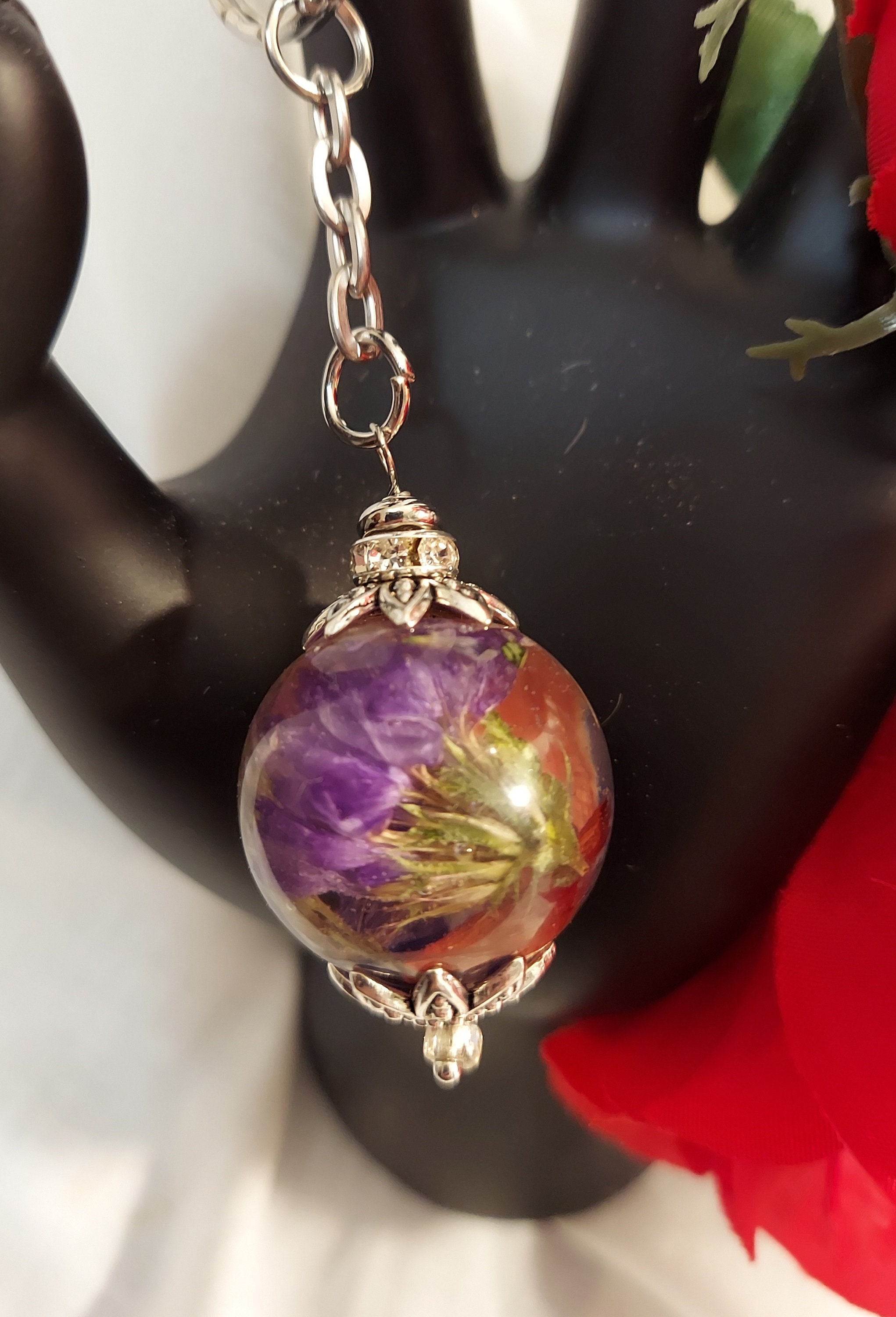 Custom Made Sphere Keychain Made With Your Dried Flowers From - Etsy