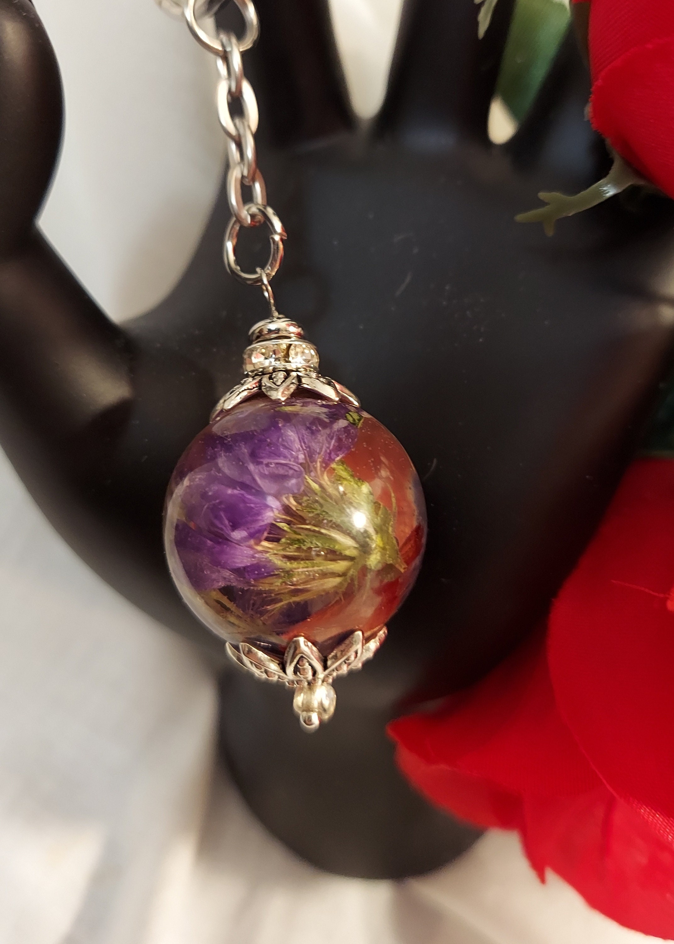Custom Made Sphere Keychain Made With Your Dried Flowers From - Etsy