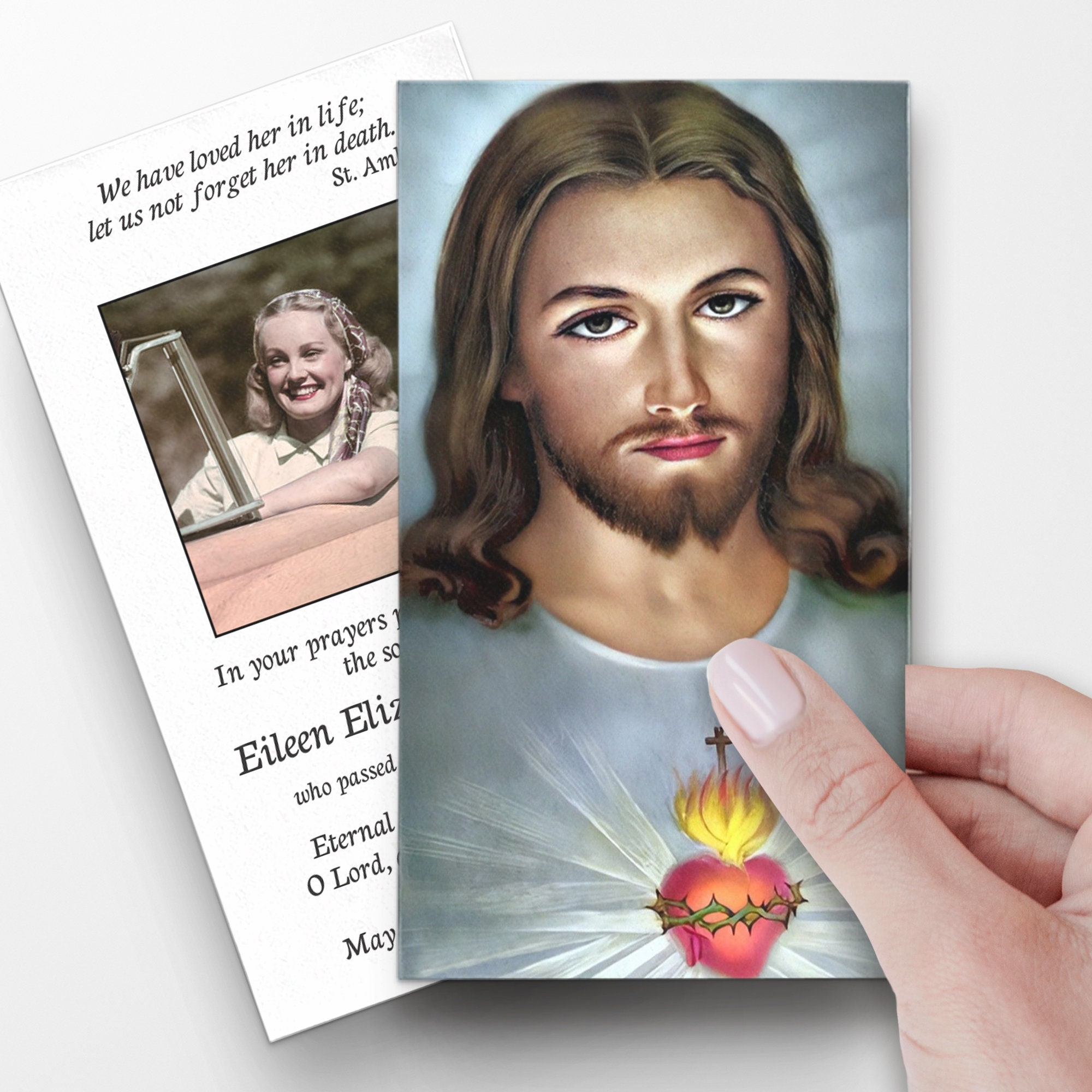 Prayer Cards Sacred Heart of Jesus Memorial Prayer Cards - Etsy
