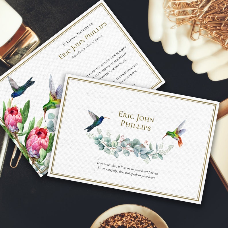 Funeral Thank You Card Template Funeral Cards Funeral - Etsy