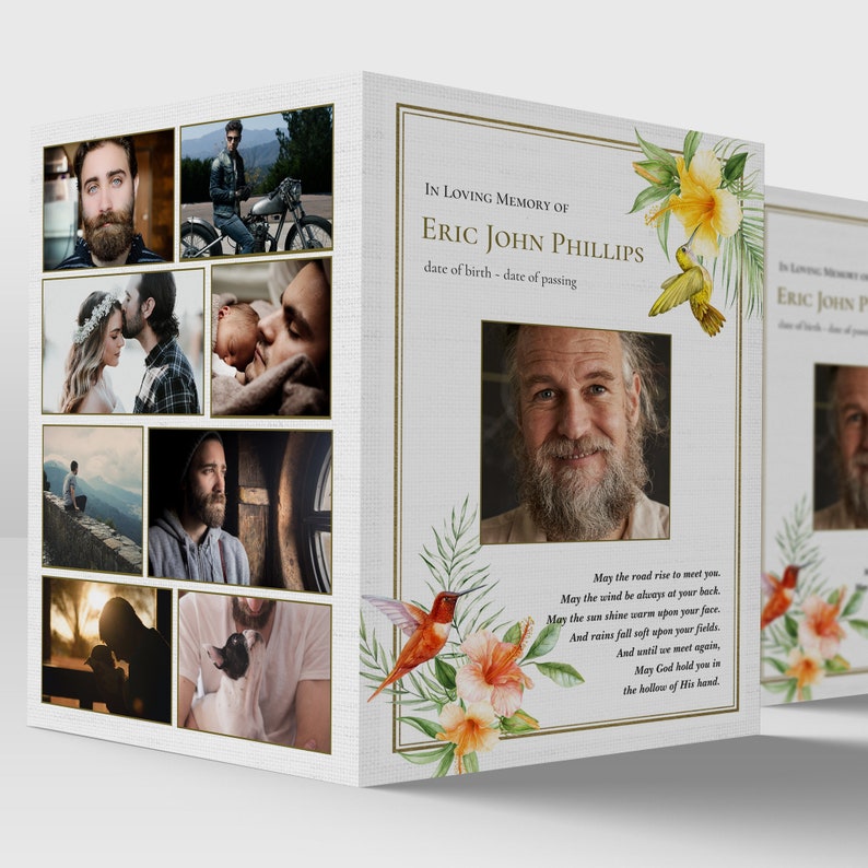 Funeral Program Template Order of Service Celebration of - Etsy