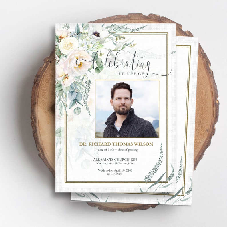 Funeral Program Template Funeral Programs Obituary Funeral - Etsy