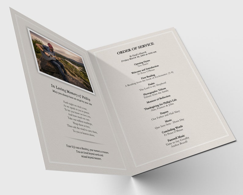 Printable Funeral Program Template | Order of Service | Celebration of ...