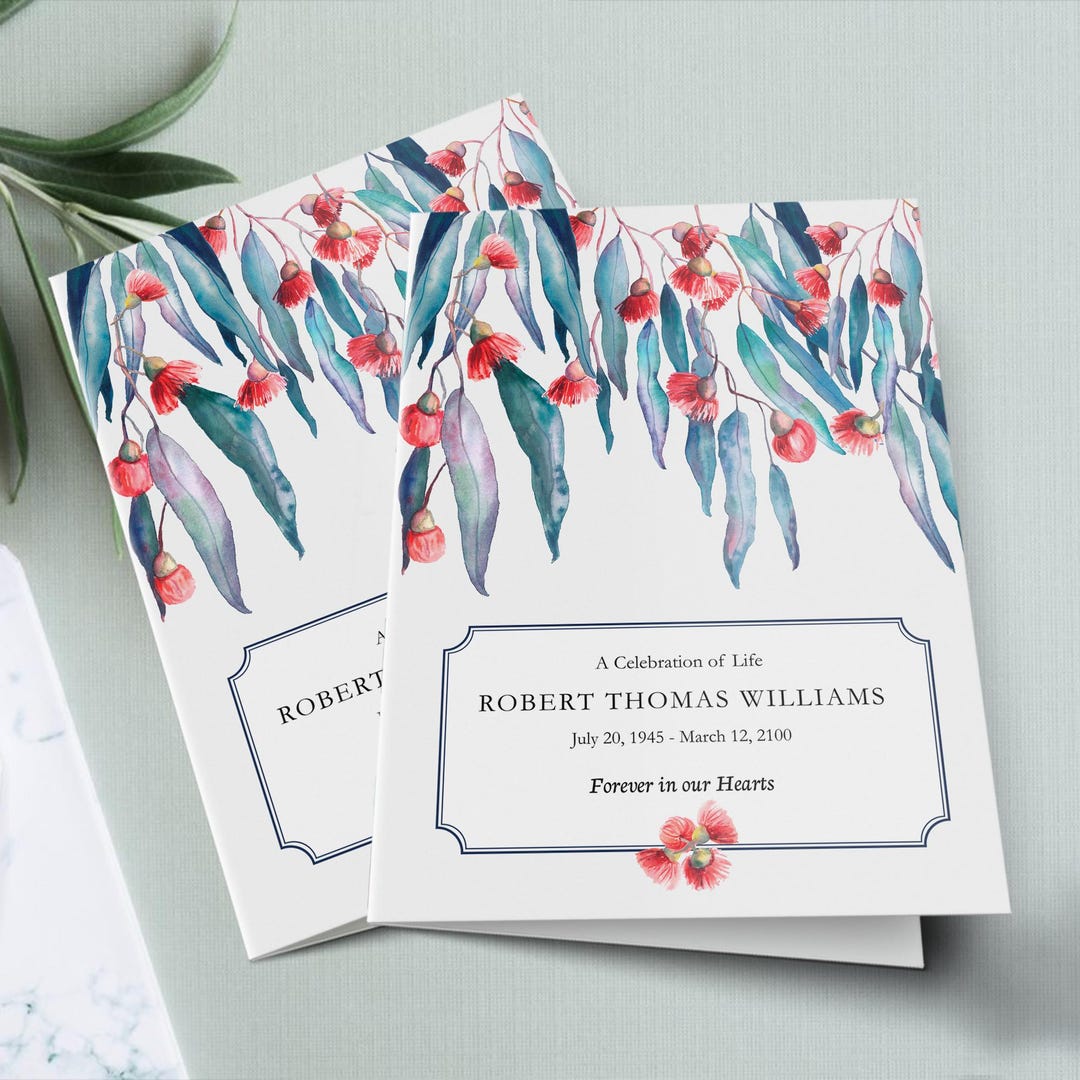 Printable Funeral Program Template | Order of Service | Celebration of ...