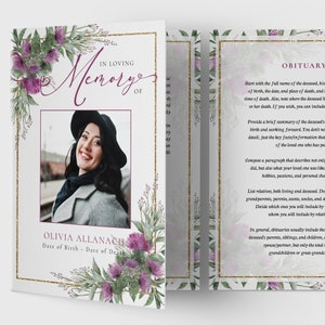 Scottish Highlands Funeral Program Template, Editable Funeral Program ...