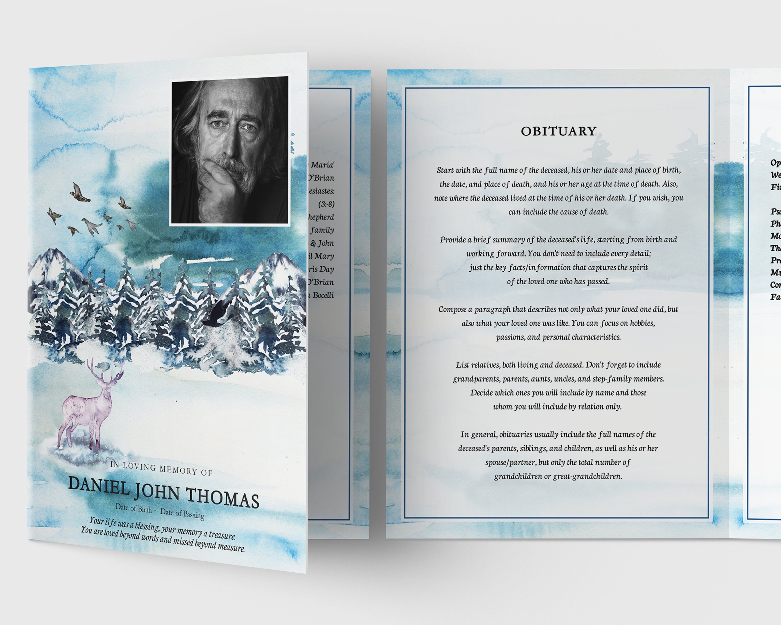 Funeral Program Template Funeral Poems Funeral Programs - Etsy