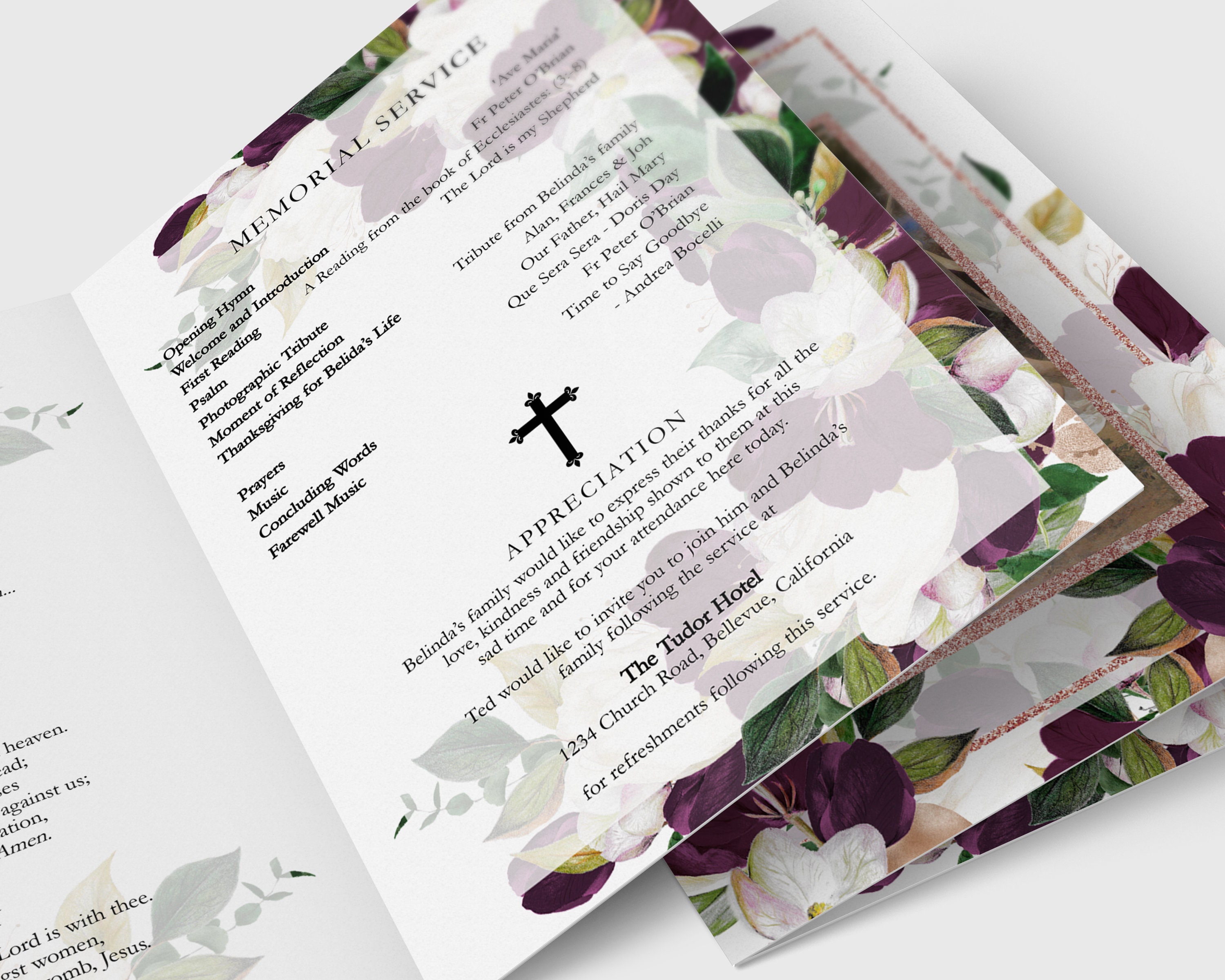 Funeral Program Template Funeral Poems Funeral Programs | Etsy
