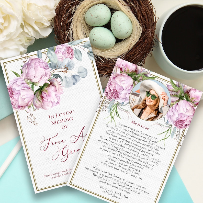 Funeral Thank You Card Template Funeral Cards Funeral - Etsy