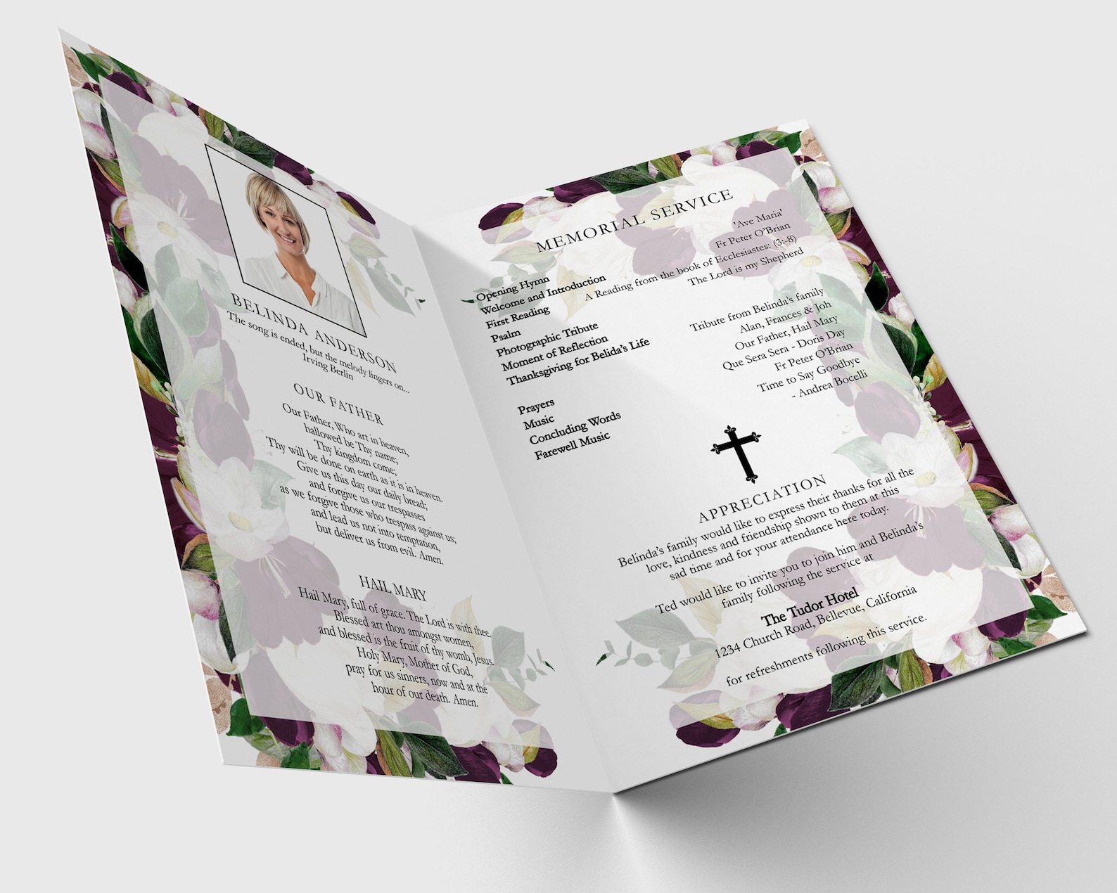 Funeral Program Template Funeral Poems Funeral Programs - Etsy