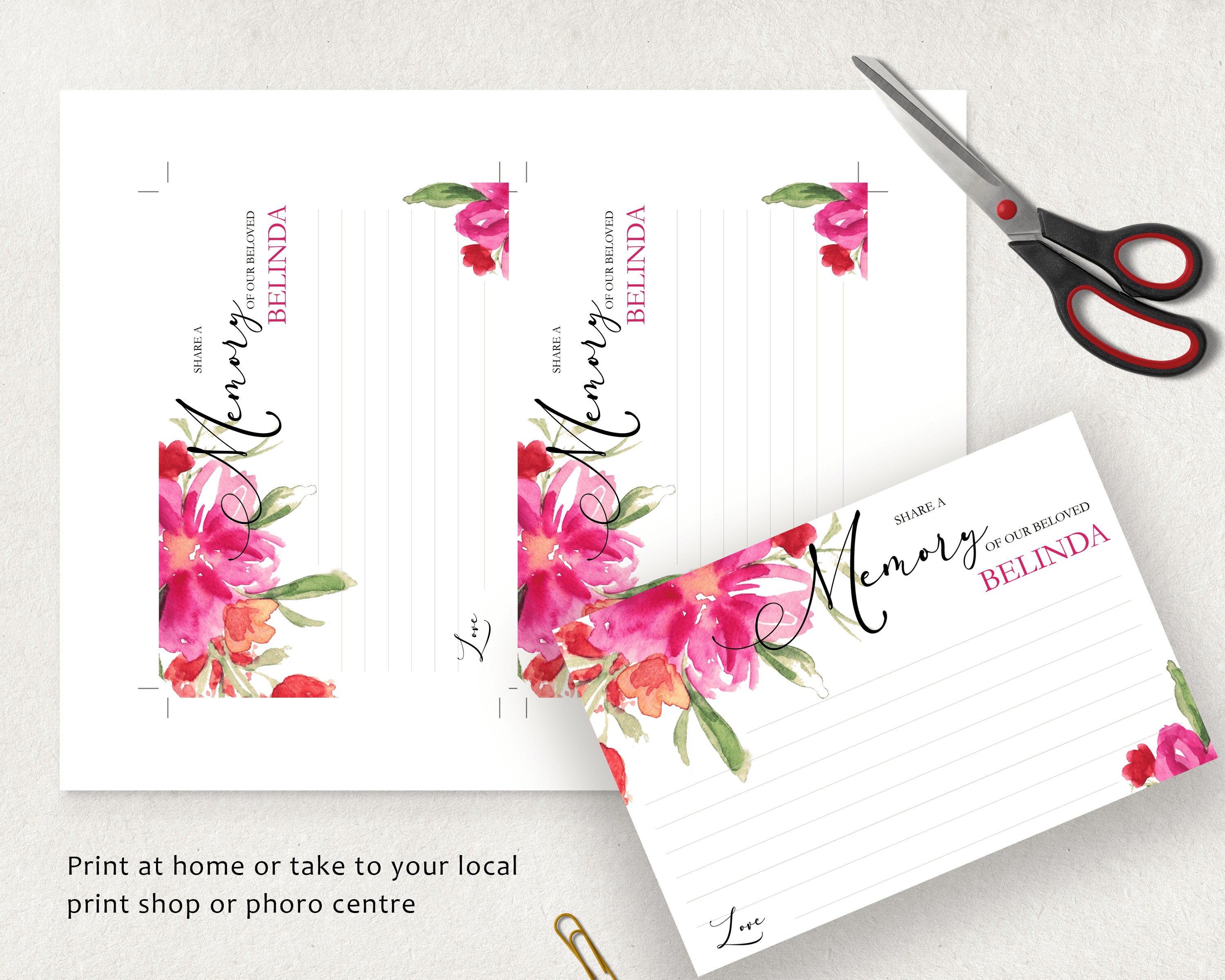 Pink Share a Memory Card Favorite Memory Cards Pink Funeral - Etsy ...