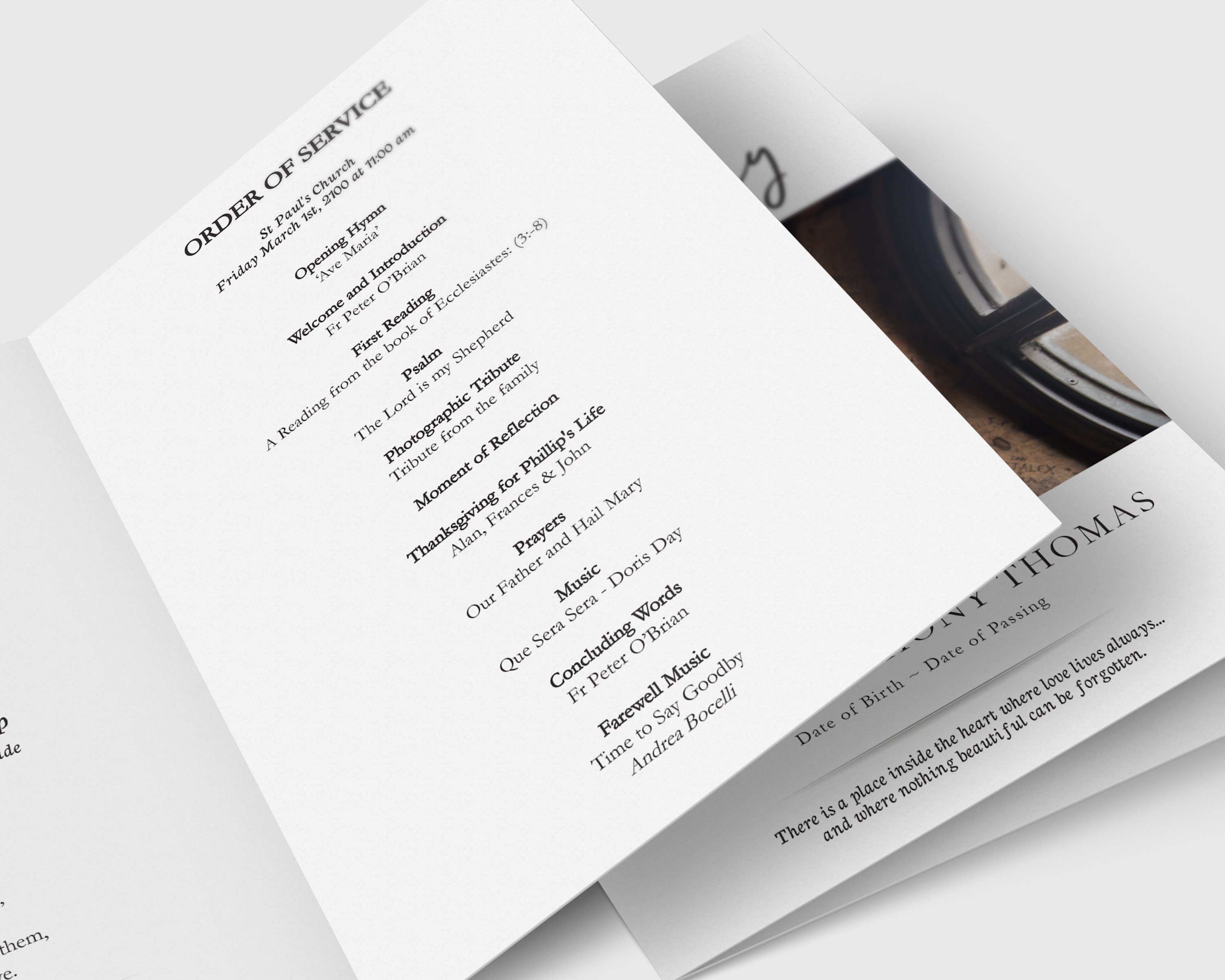 Printable Funeral Program Template | Order of Service | Celebration of ...