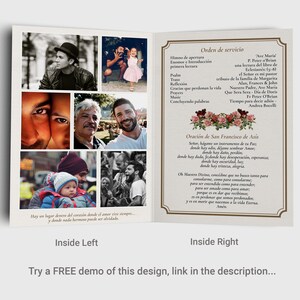 Spanish Funeral Program Template, Our Lady of Guadalupe, Printable ...