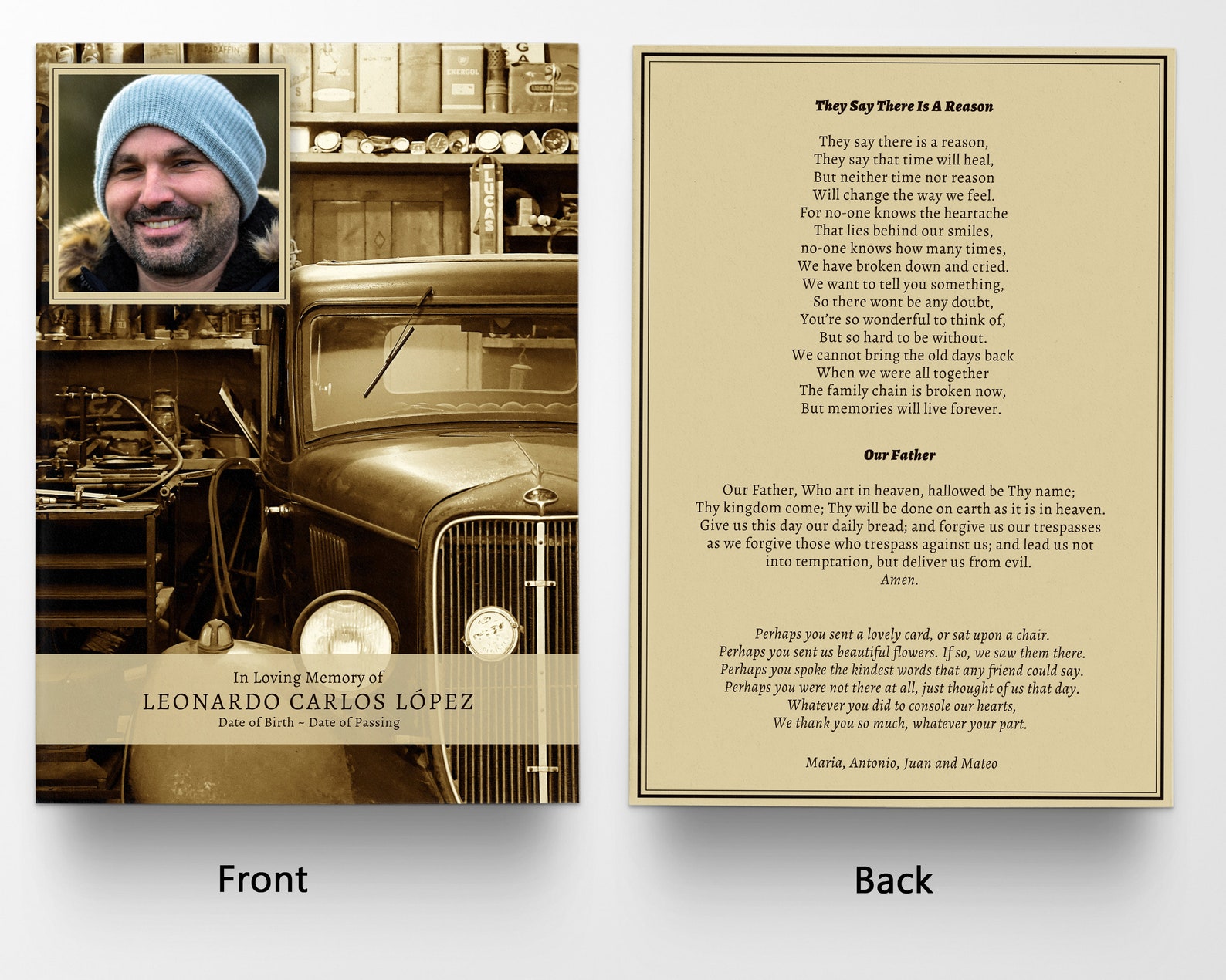 Funeral Program Template Funeral Poems Funeral Programs - Etsy