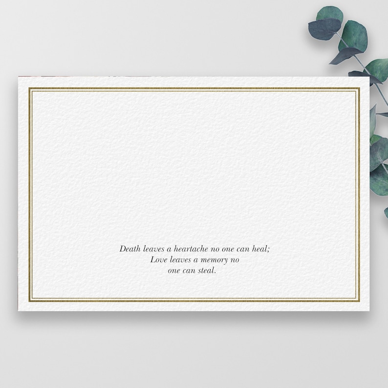 Funeral Thank You Card Template Funeral Cards Funeral - Etsy