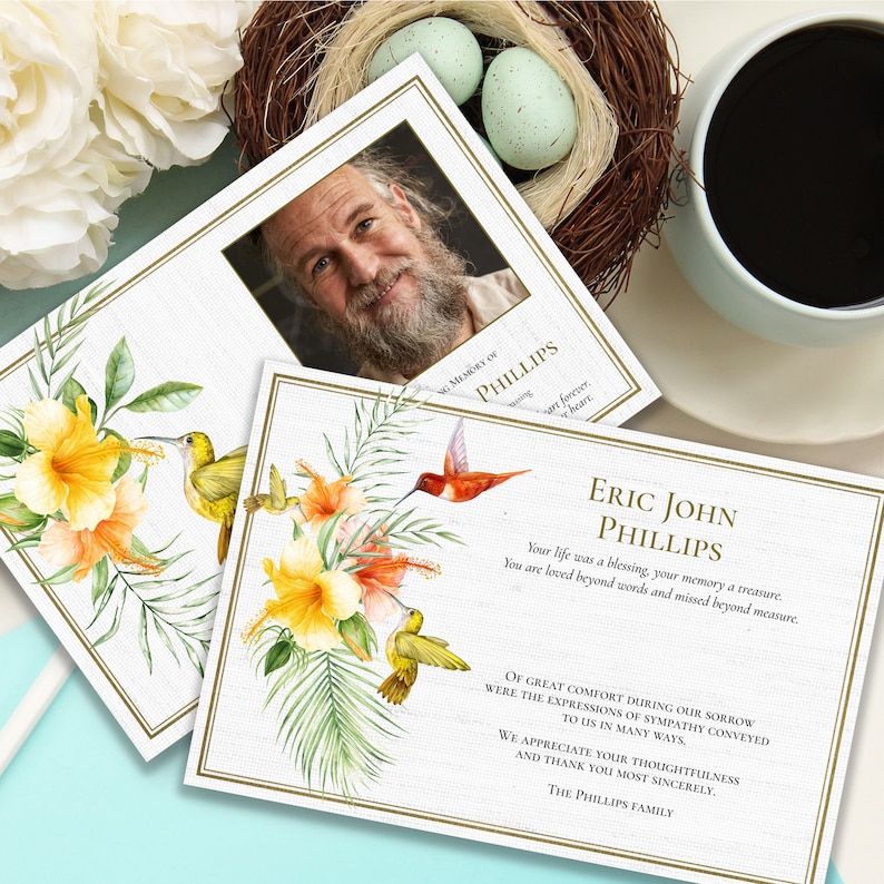 Funeral Thank You Card Template Funeral Cards Funeral - Etsy