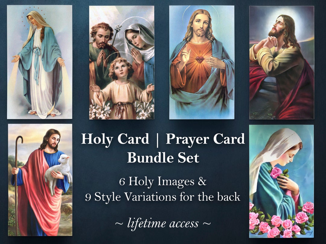 Holy Cards | Prayer Cards Templates Bundle Set - Etsy