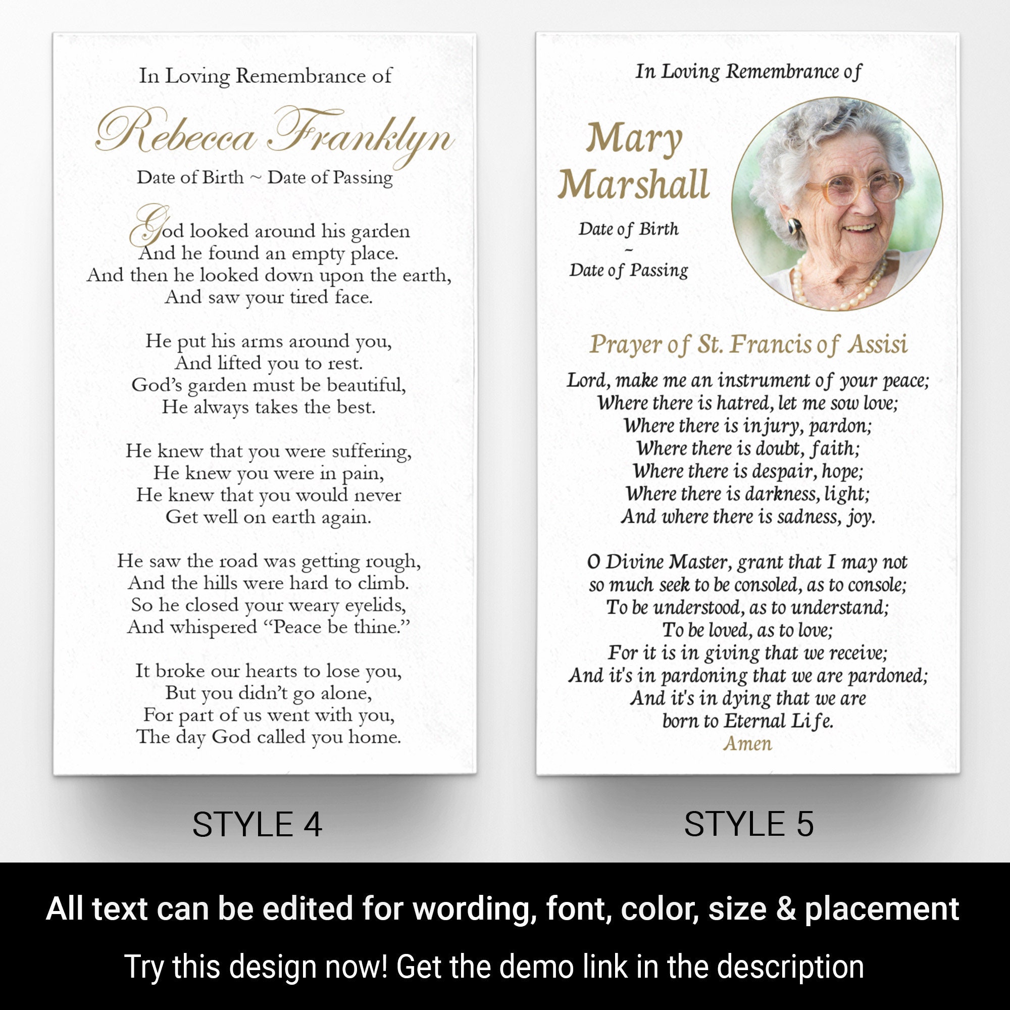 Prayer Cards Memorial Prayer Cards Catholic Prayer Cards - Etsy