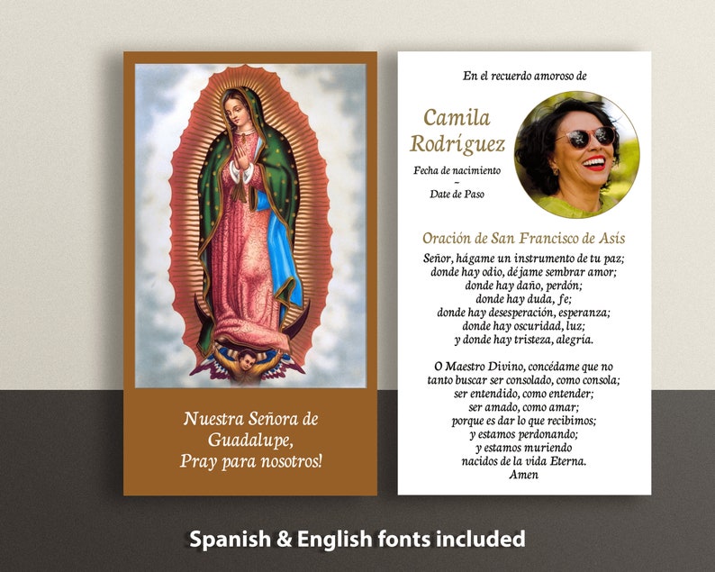 Prayer Cards, Spanish Prayer Cards, Catholic Prayer Cards, Personalized ...