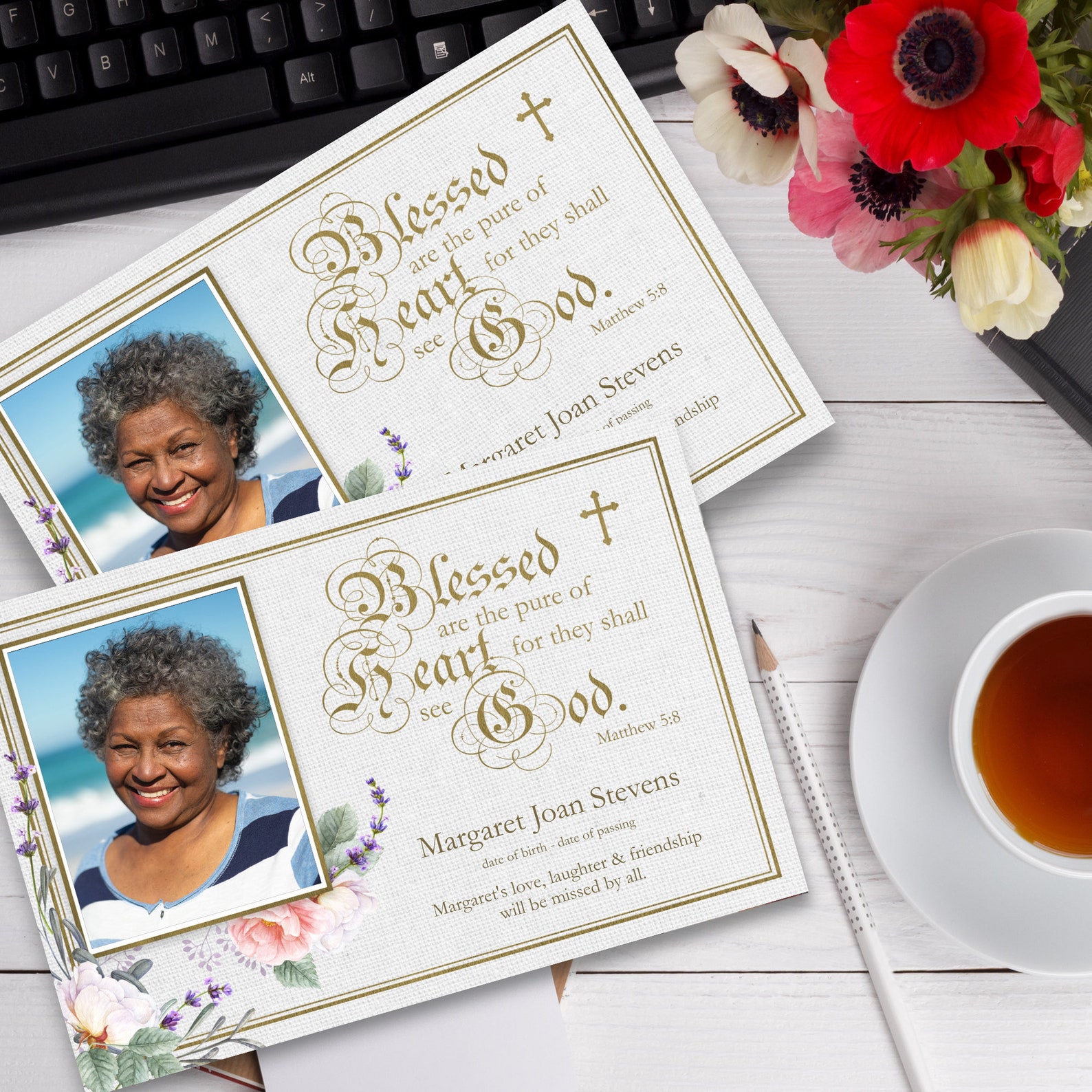 Funeral Thank You Card Template Funeral Cards Funeral - Etsy