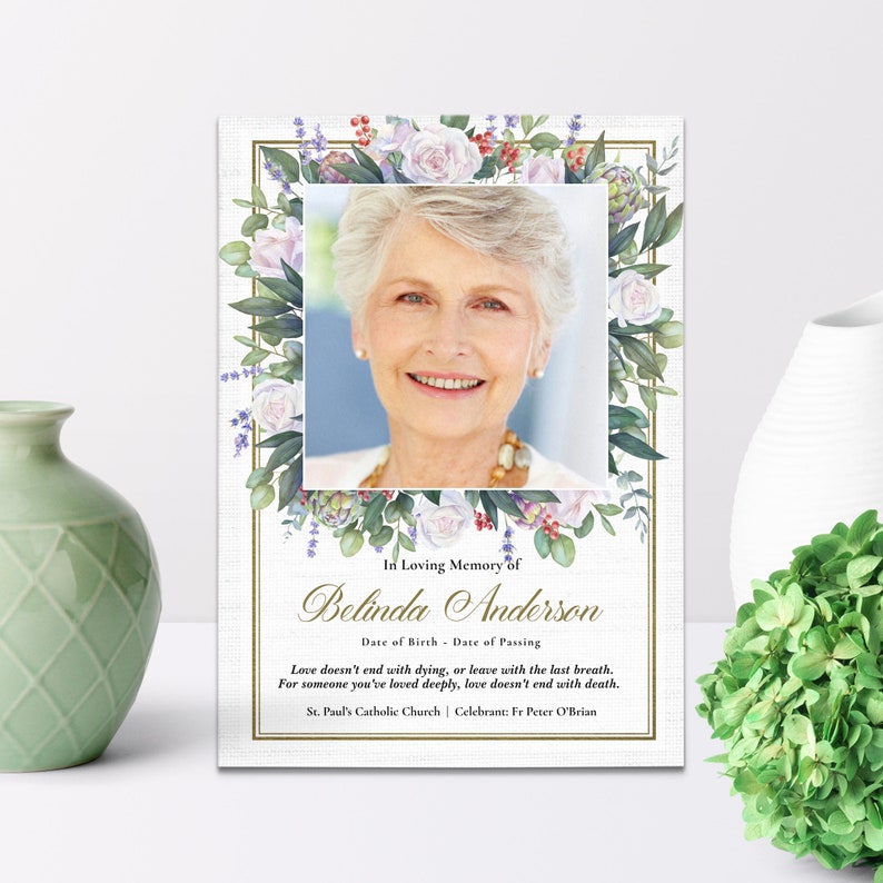 Funeral Program Template Funeral Programs Obituary Funeral - Etsy