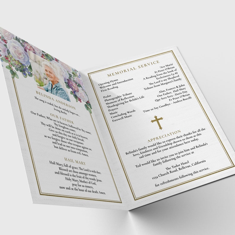 Funeral Program Template, Funeral Programs, Obituary, Funeral Service ...