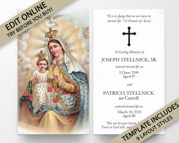 Personalized Funeral Holy Cards Custom Funeral Mass Cards | Funeral,