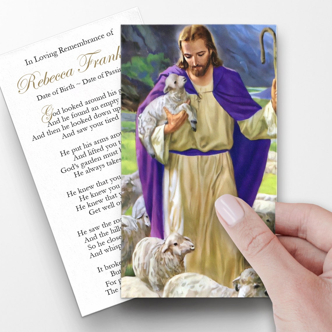 Prayer Cards Good Shepherd & His Sheep Memorial Prayer Cards - Etsy