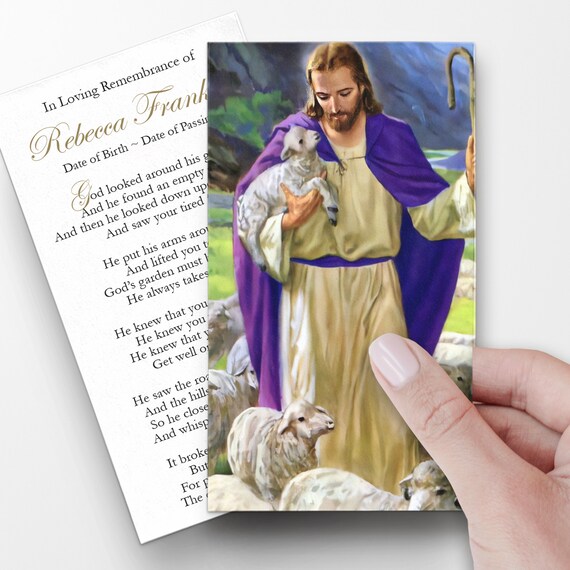 Prayer Cards Good Shepherd & His Sheep Memorial Prayer Cards - Etsy