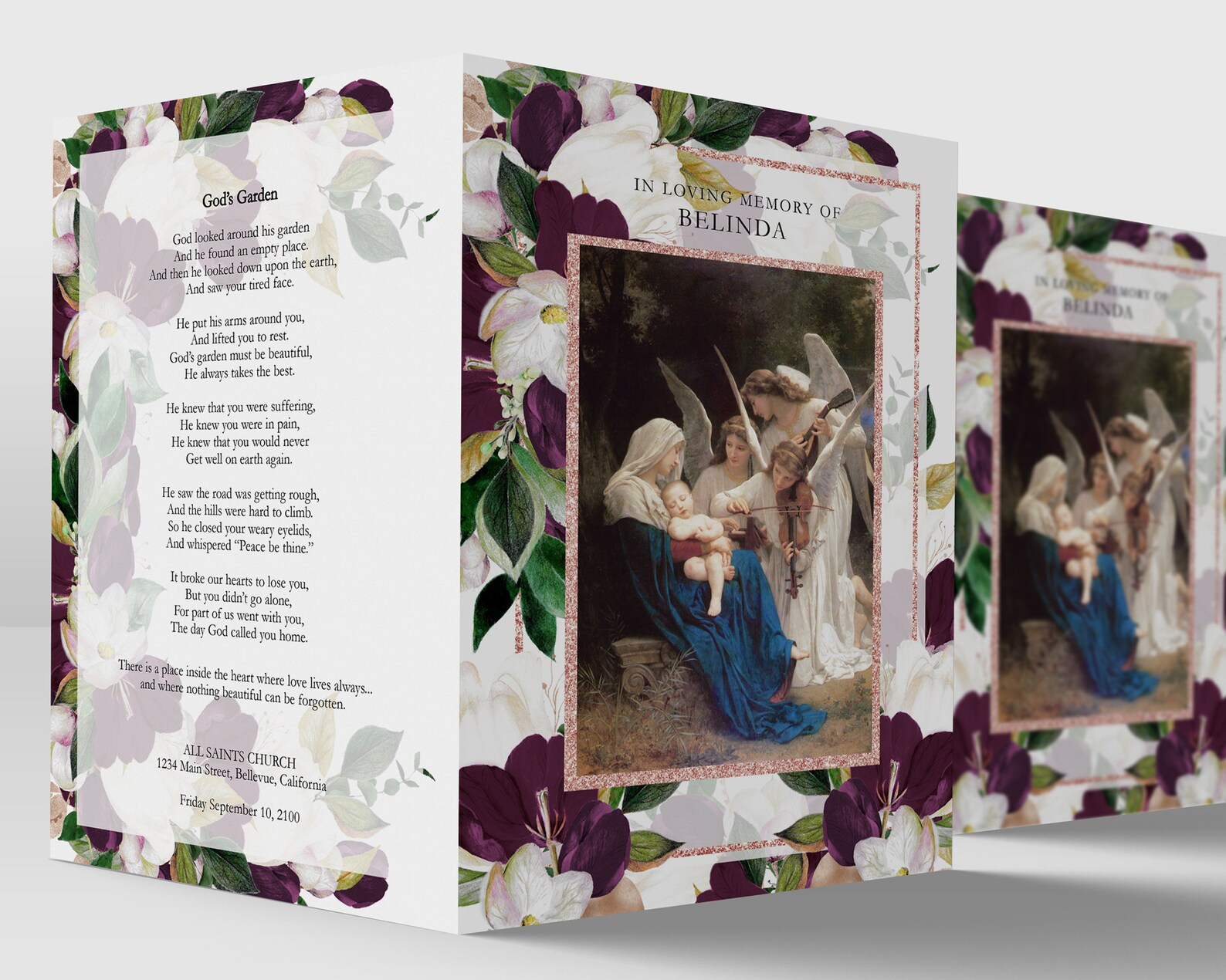 Funeral Program Template Funeral Poems Funeral Programs | Etsy