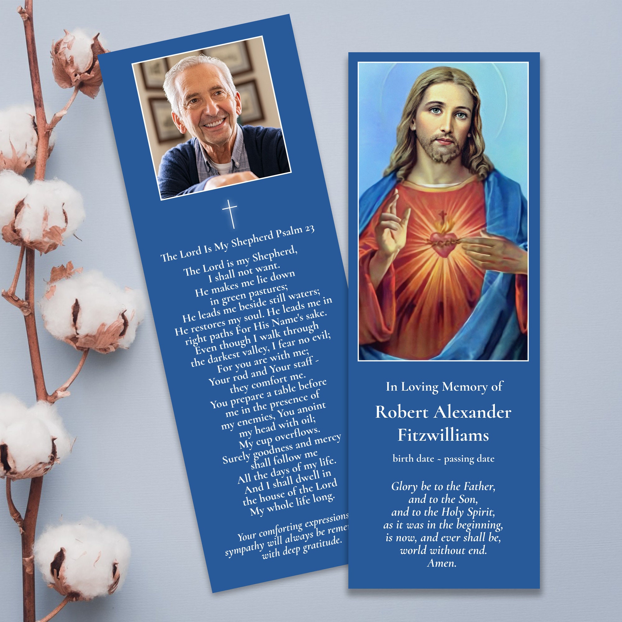 Funeral Bookmark Template Printable Celebration of Life - Etsy