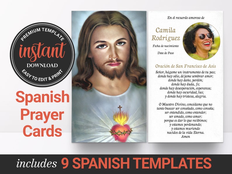 Prayer Cards Spanish Prayer Cards Catholic Prayer Cards - Etsy