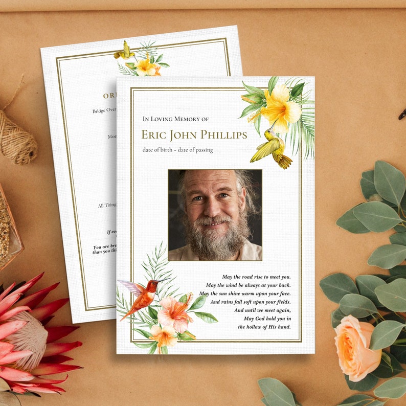 Funeral Program Template Funeral Programs Obituary Funeral - Etsy