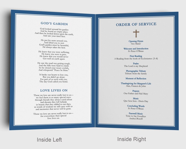 Funeral Program Template Funeral Poems Funeral Programs - Etsy