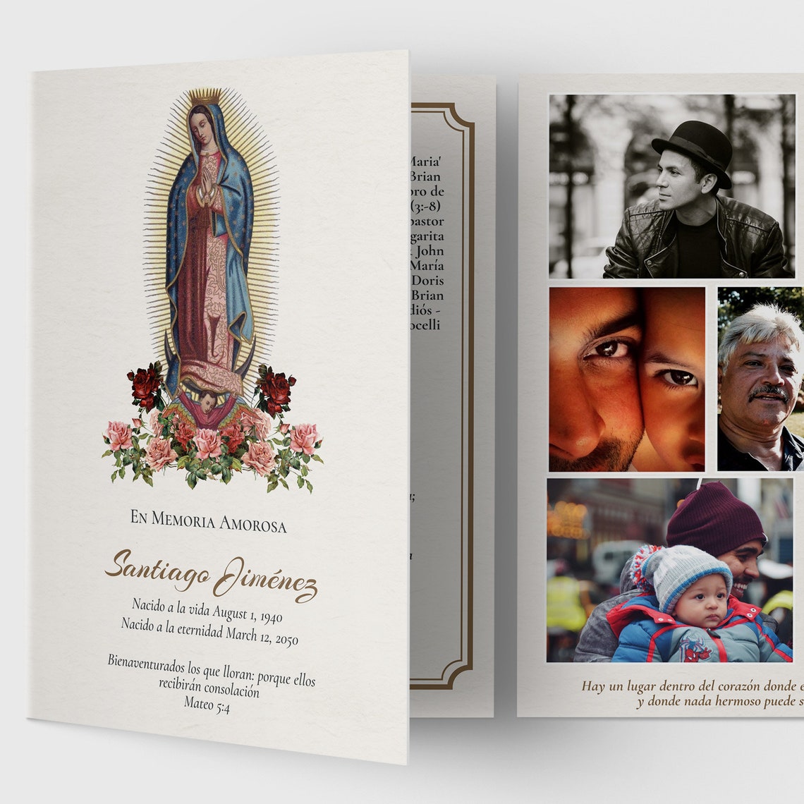 Spanish Funeral Program Template Our Lady of Guadalupe - Etsy