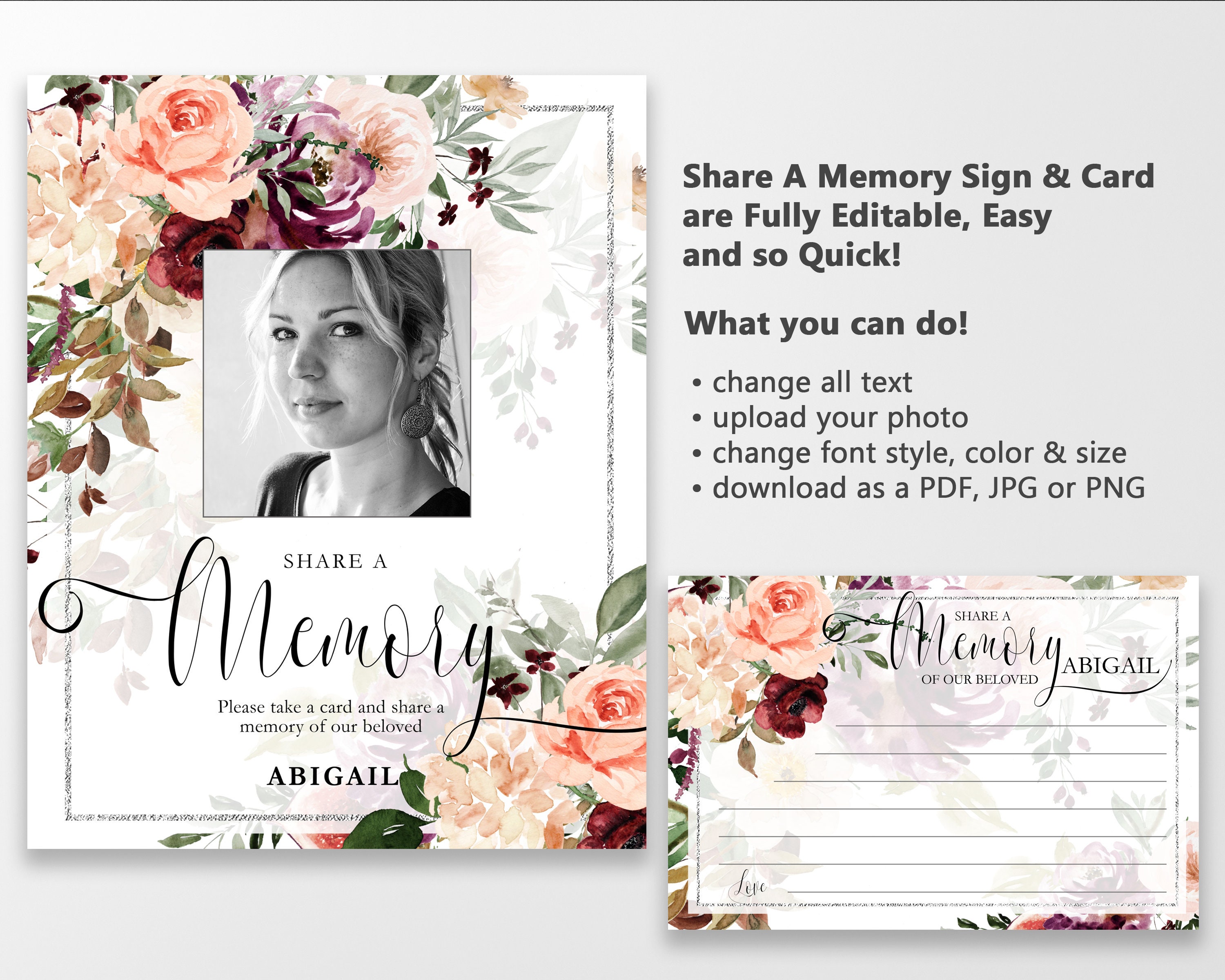 Share a Memory Sign & Cards Funeral Program funeral | Etsy