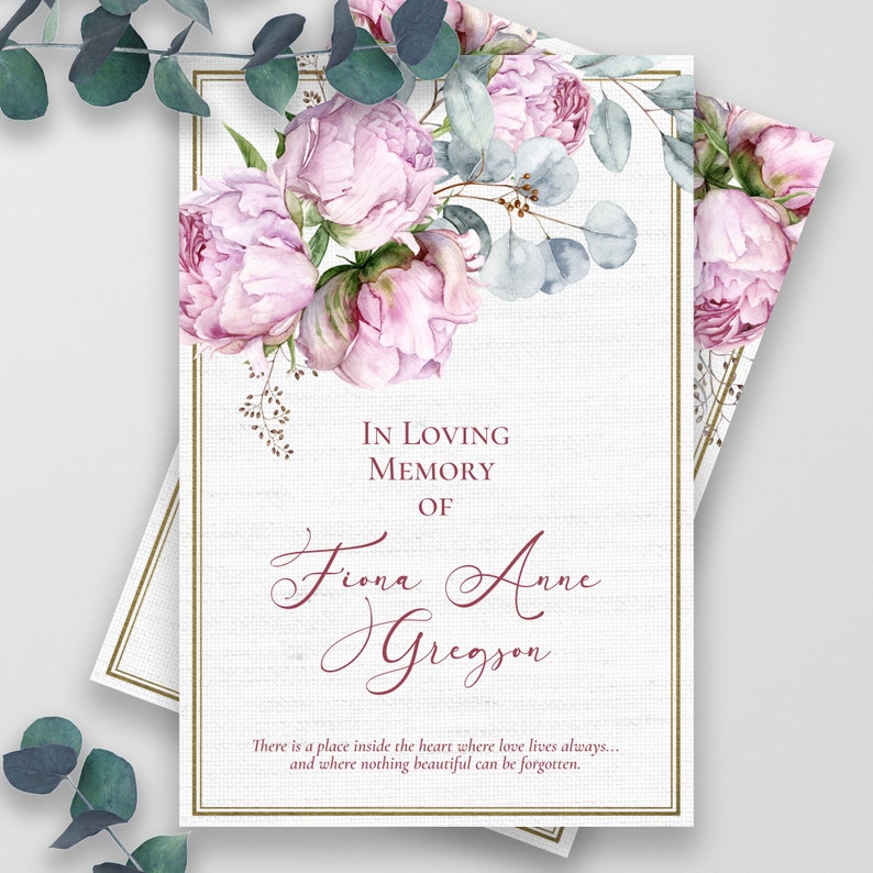 Funeral Thank You Card Template Funeral Cards Funeral - Etsy