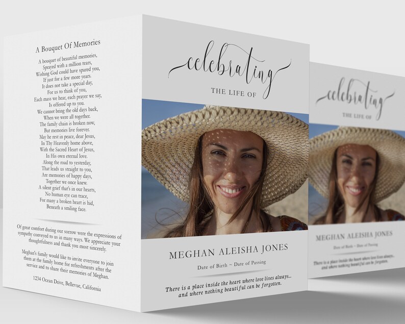 Printable Funeral Program Template Order of Service | Etsy