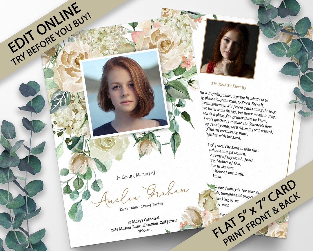 Funeral Program Template, Funeral Poems, Funeral Programs, Funeral ...