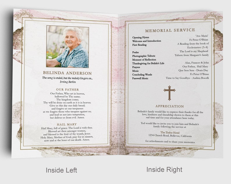 Funeral Program Template Funeral Poems Funeral Programs - Etsy