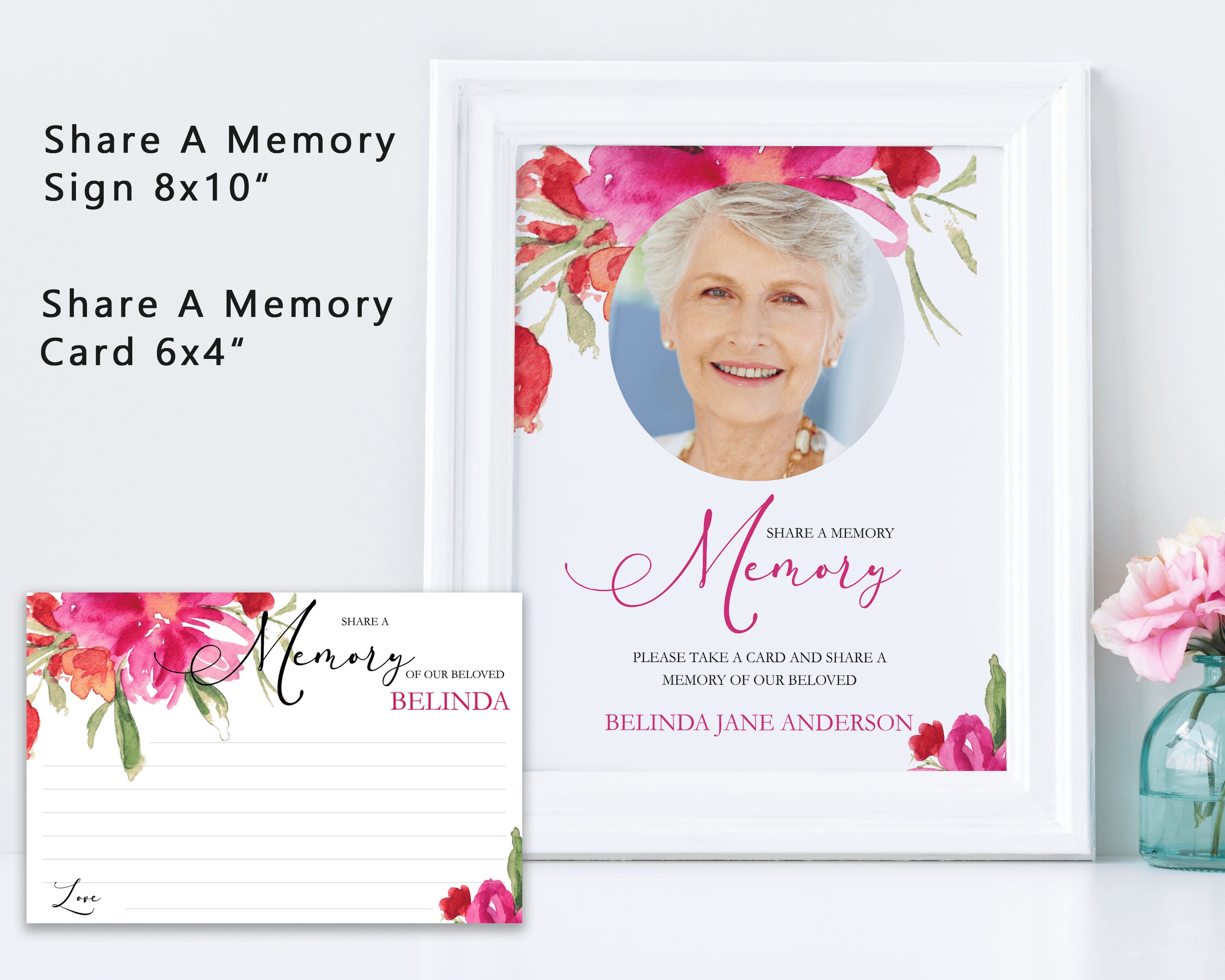 Pink Share a Memory Card Favorite Memory Cards Pink Funeral - Etsy ...