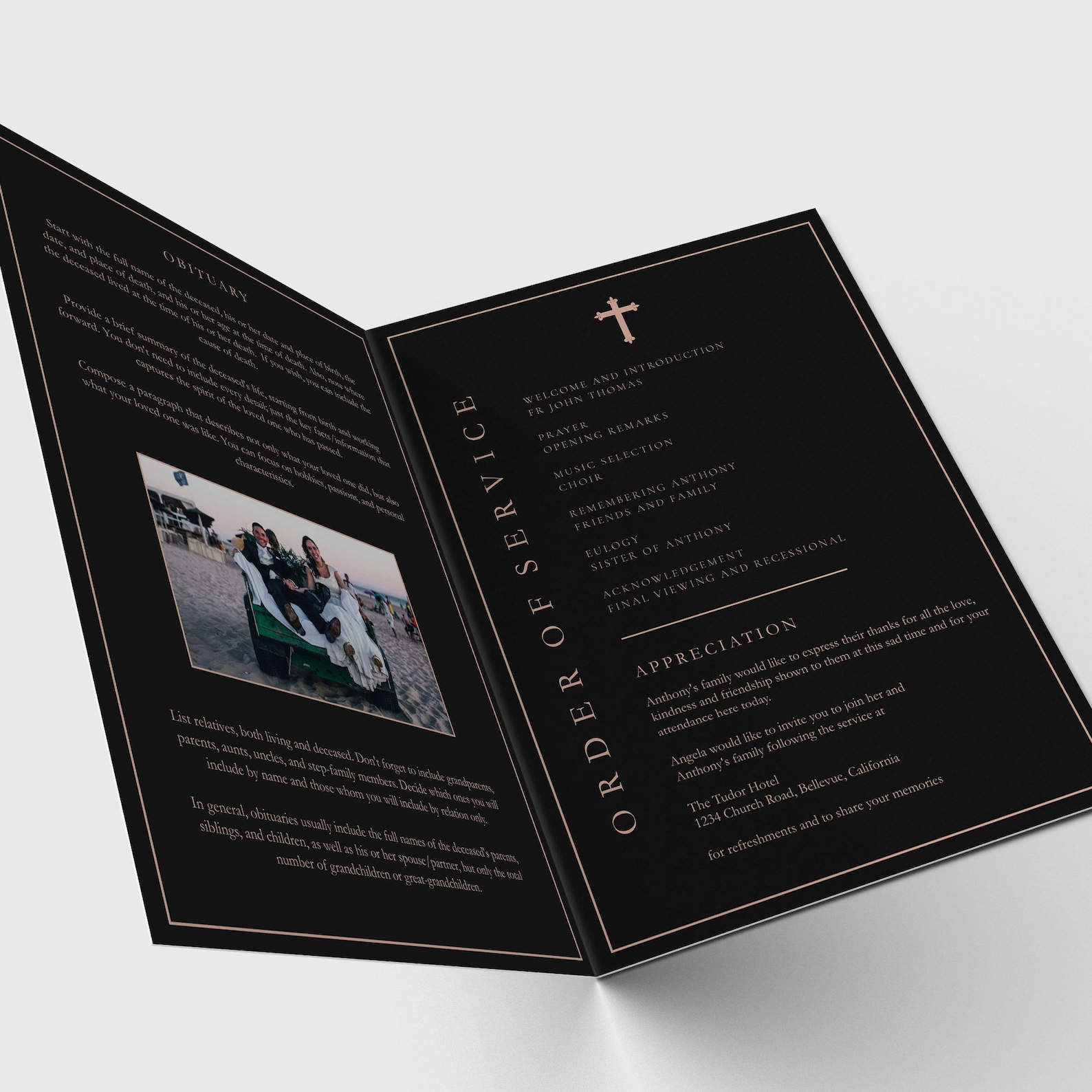 Editable Funeral Program Template, Memorial Service Template, Funeral ...