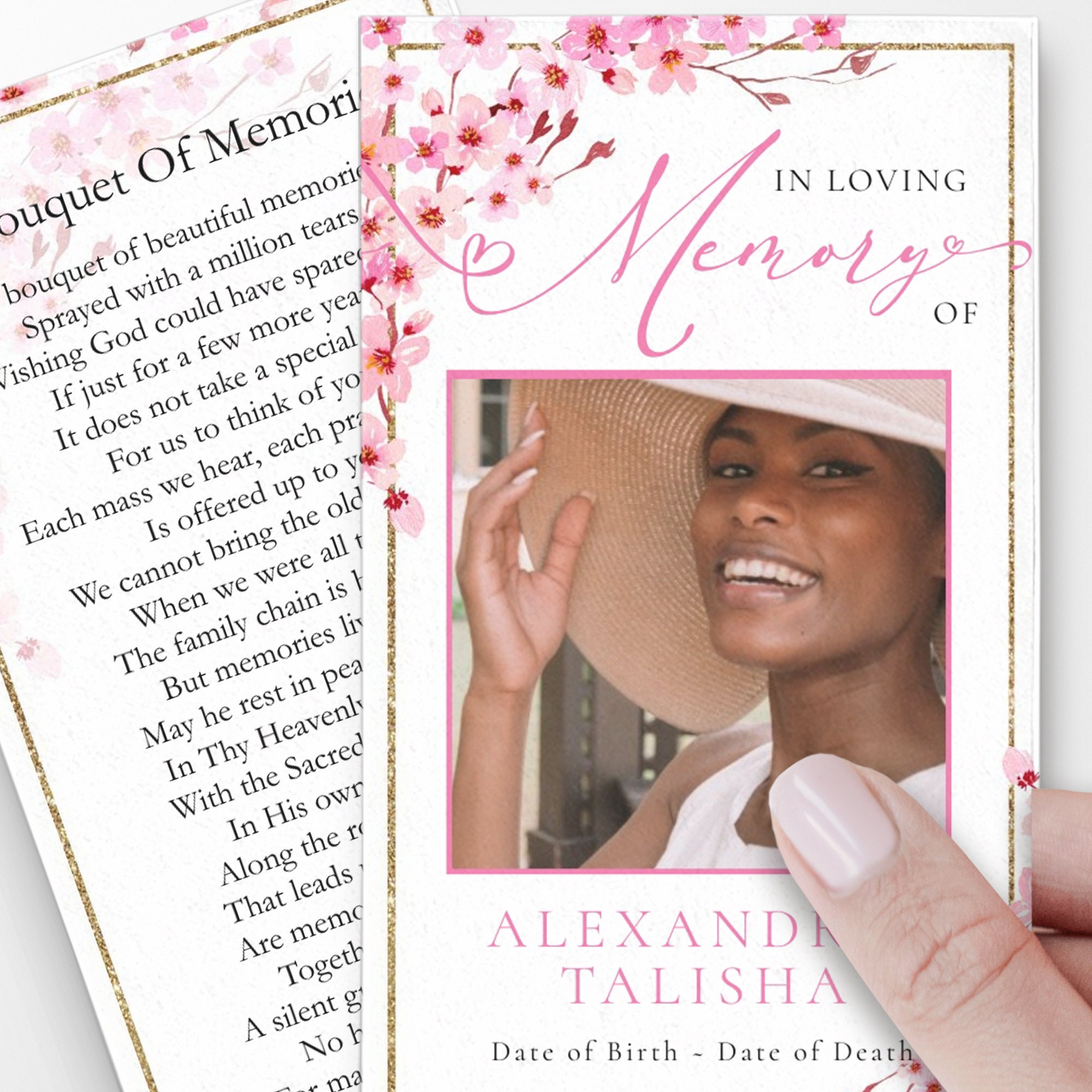 Funeral Prayer Card Template Printable Memorial Prayer Card - Etsy