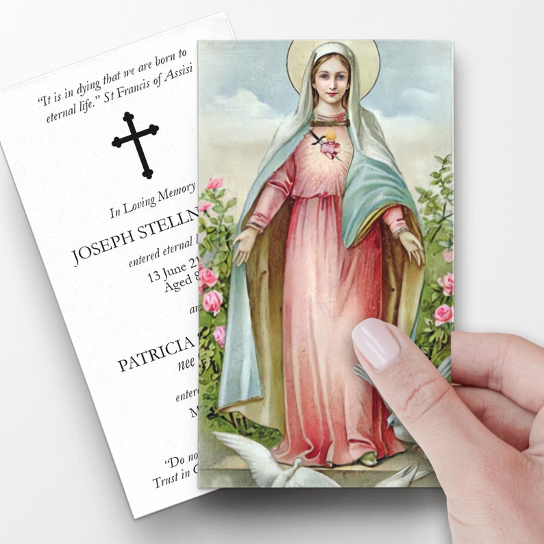 Funeral Prayer Cards Memorial Prayer Cards Catholic Prayer - Etsy