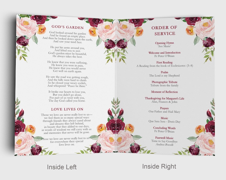 Funeral Program Template, Funeral Poems, Funeral Programs, Funeral ...