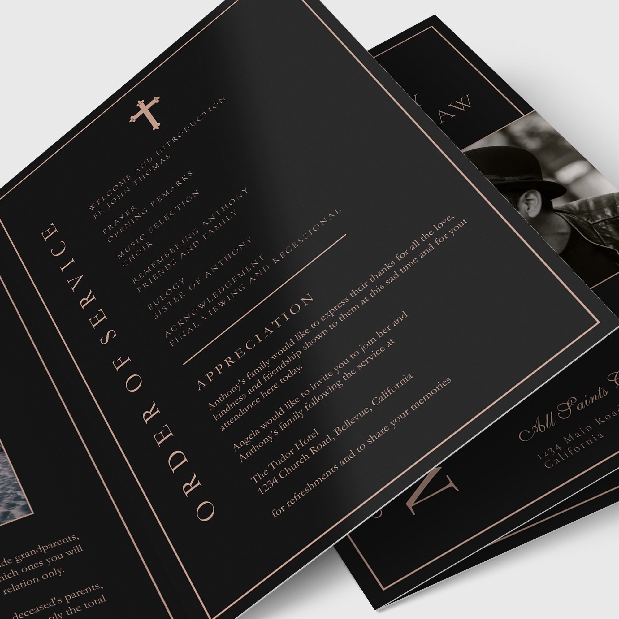 Editable Funeral Program Template, Memorial Service Template, Funeral ...